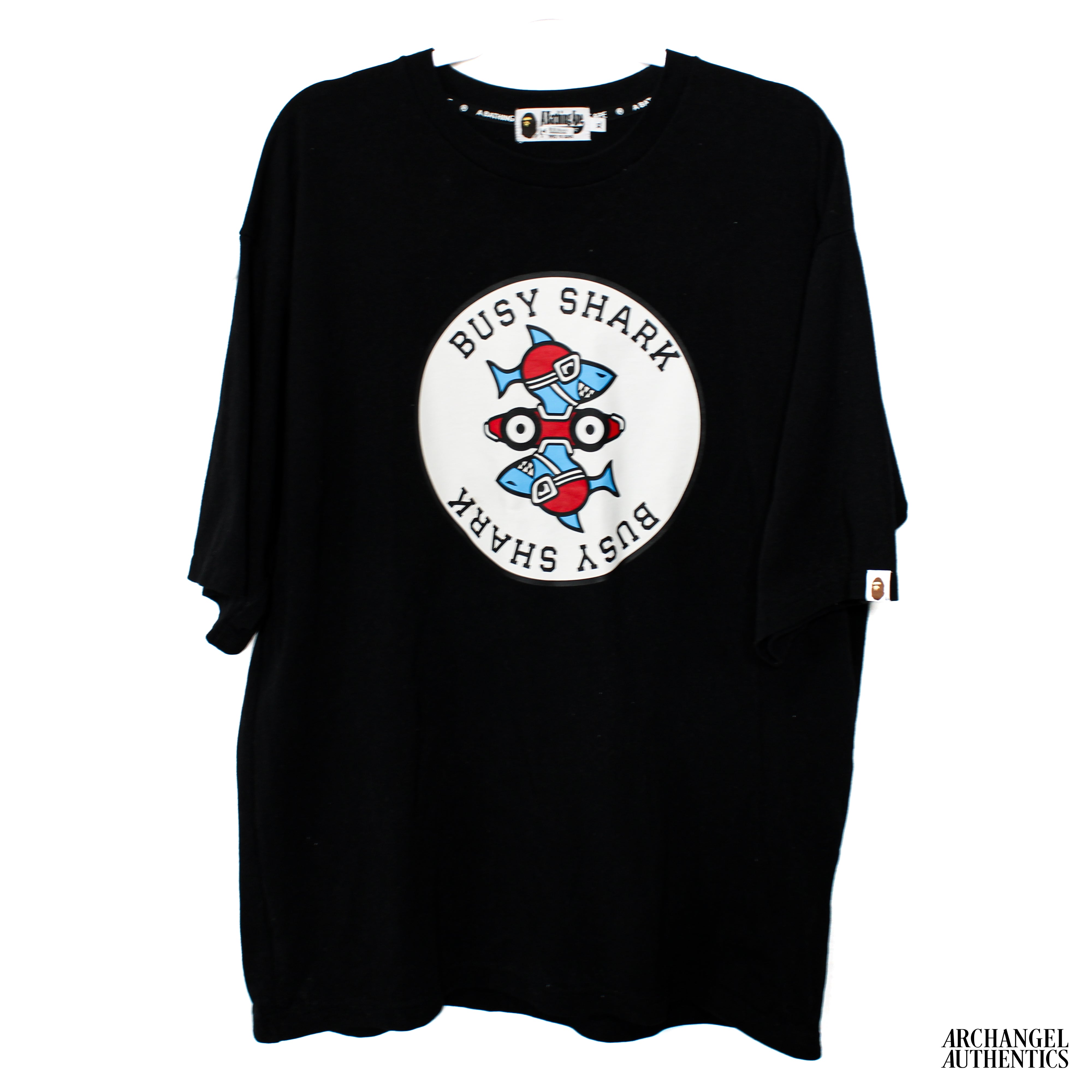 Bape Busy Shark Relaxed Fit Heavy Weight Tee Black Black ...