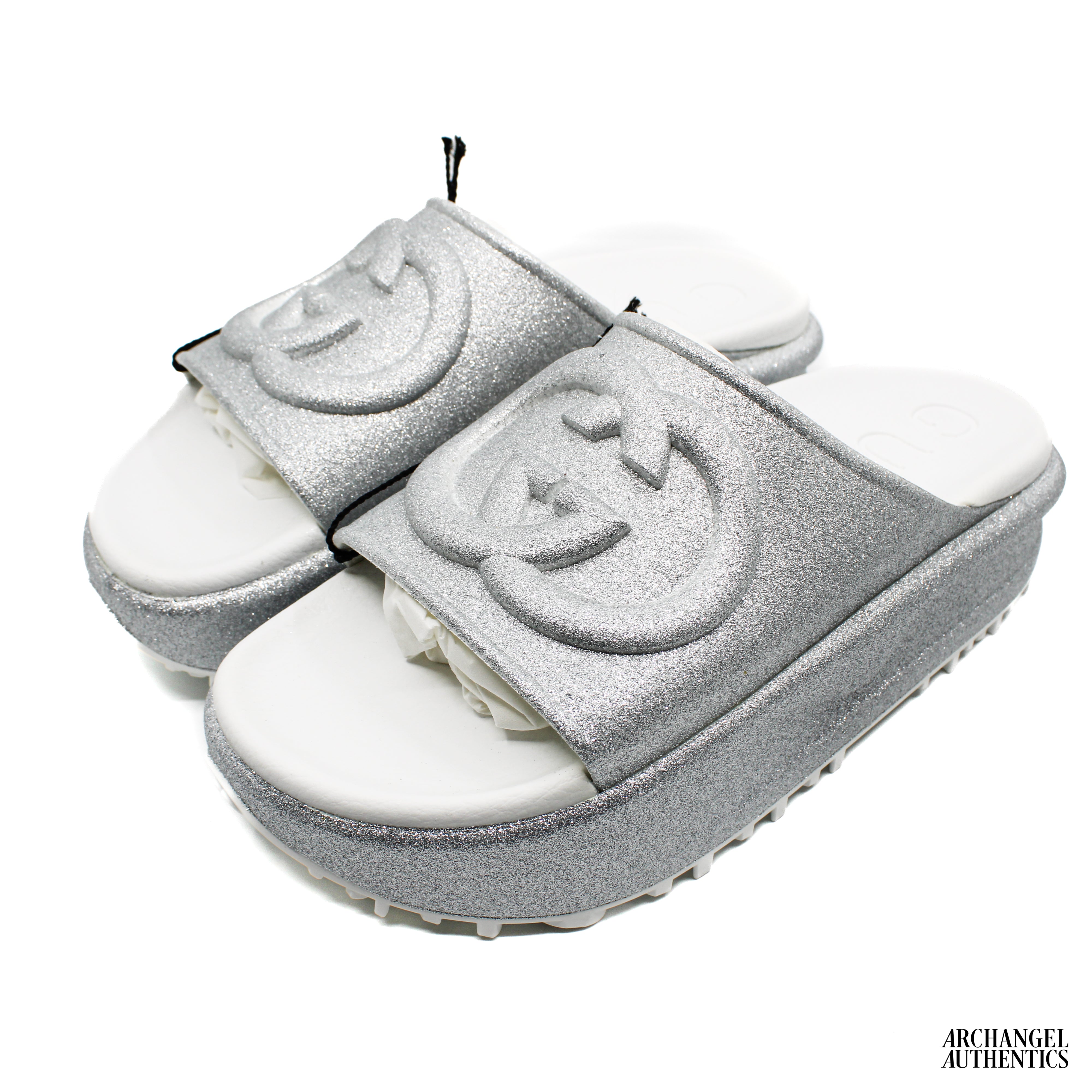 Gucci Interlocking G Slide Gucci Interlocking G Slide Metalic Silver ...